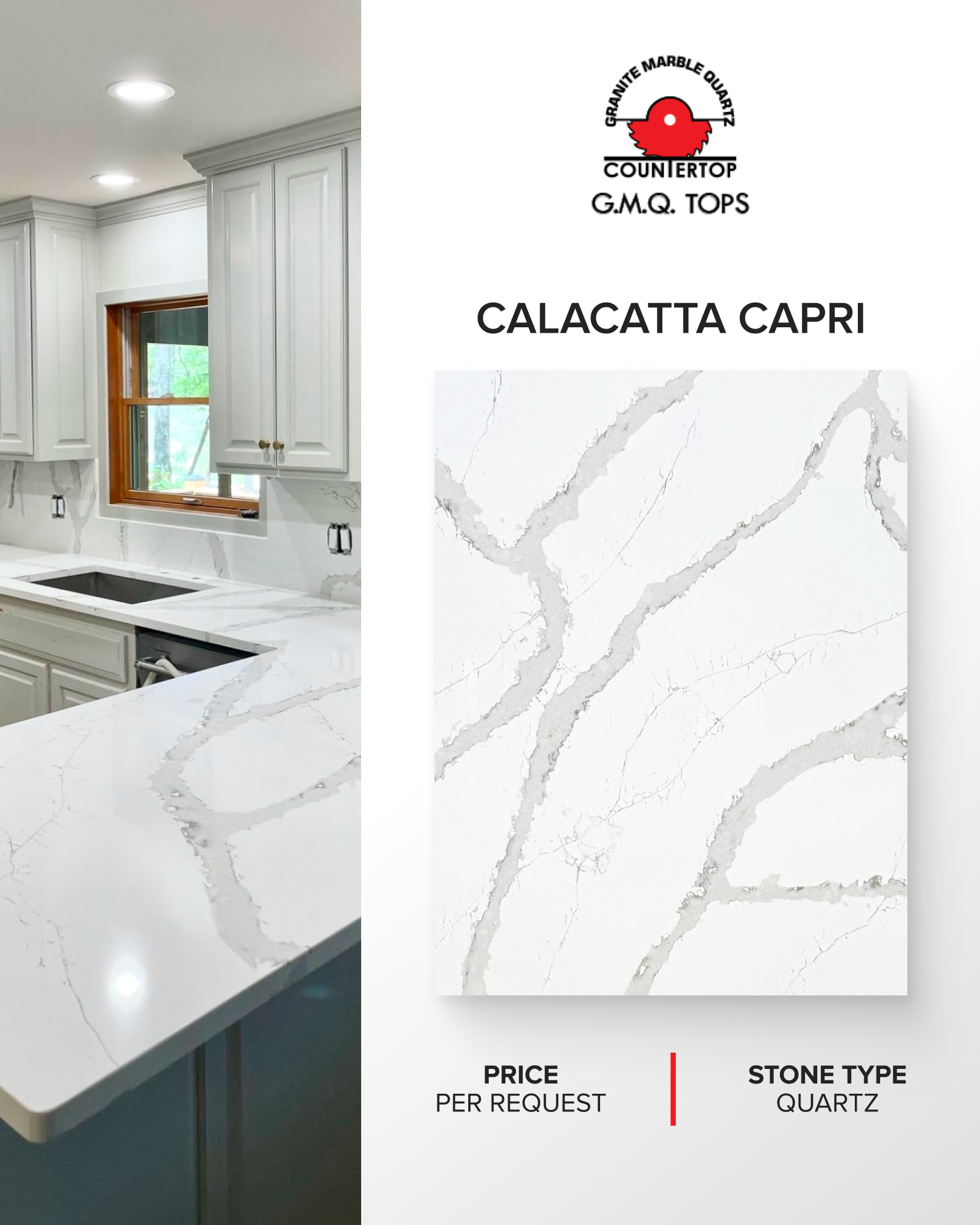 Granite Countertops GMQ Tops - The art of quartz: Calacatta Capri’s ...